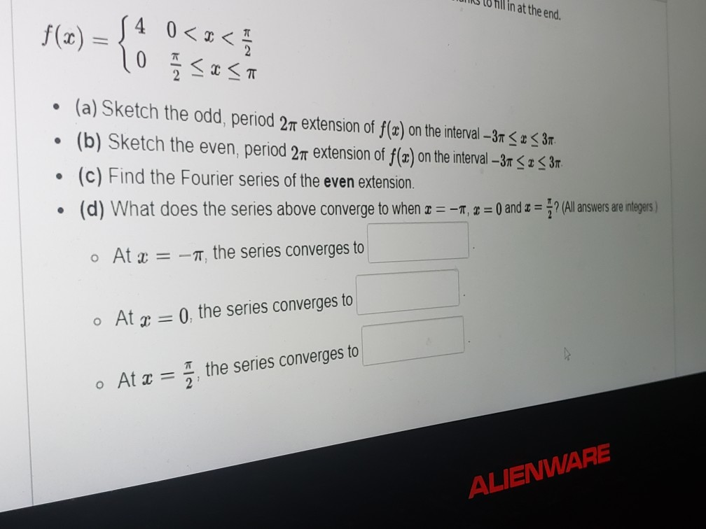Solved Us Whilin at the end. f(x) =) 4 0