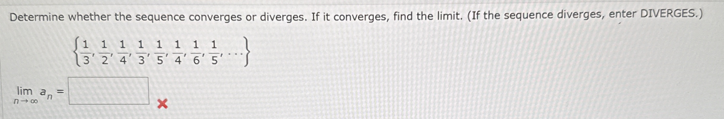 Solved Determine whether the sequence converges or diverges. | Chegg.com