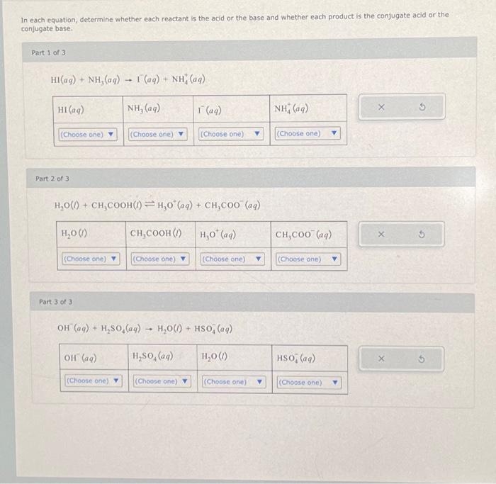 Solved In each equation, determine whether each reactant is | Chegg.com