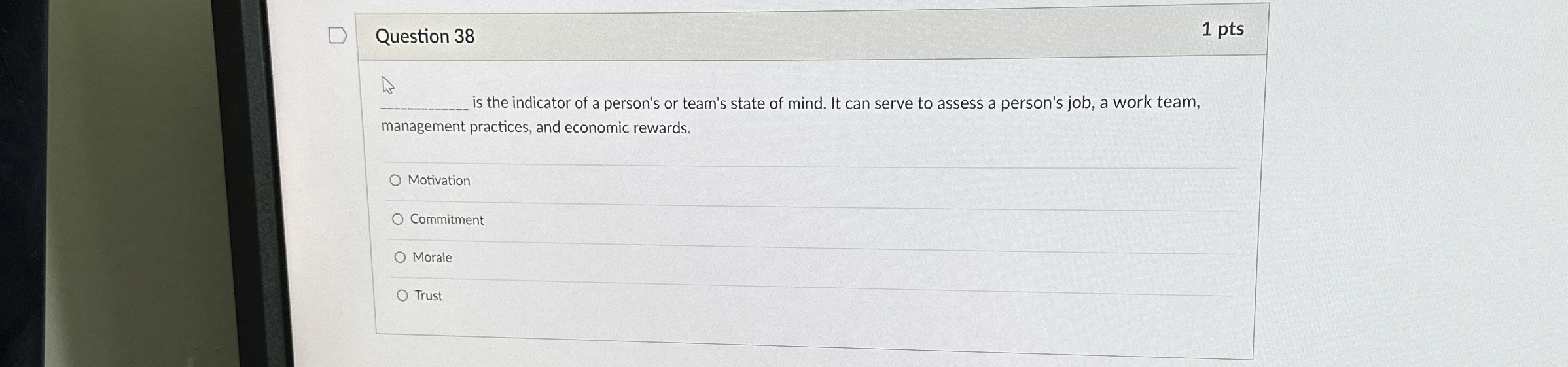 Solved Question 381 ﻿ptsis the indicator of a person's or | Chegg.com