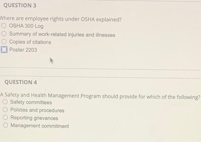 Solved Where are employee rights under OSHA explained? OSHA | Chegg.com