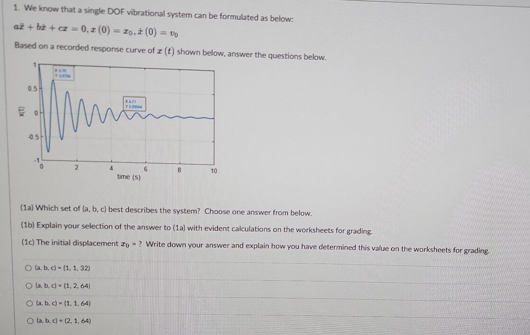Solved 1. We know that a single DOF vibrational system can | Chegg.com