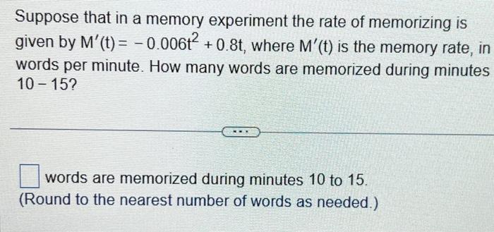 Solved Suppose that in a memory experiment the rate of | Chegg.com