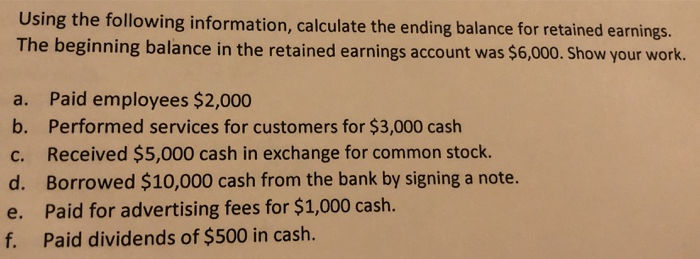 Solved Using the following information, calculate the ending | Chegg.com