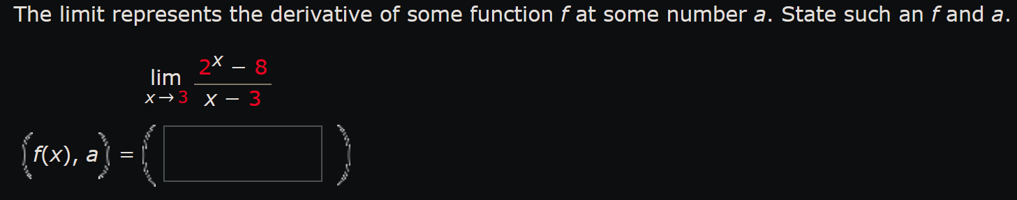 Solved The limit represents the derivative of some function | Chegg.com