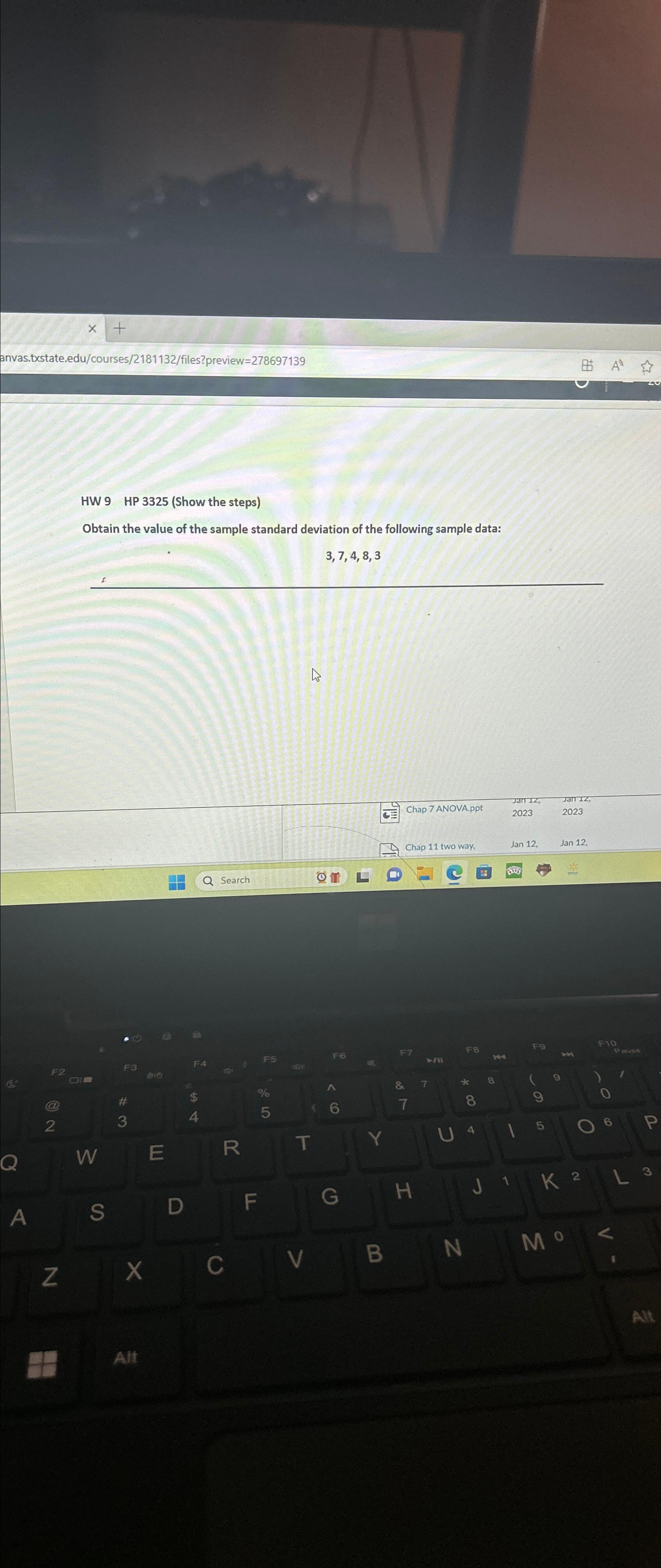 Solved Obtain the value of the sample deviation of the | Chegg.com