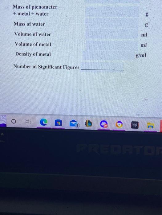 Solved A: Calibration of Picnometer DataReport Sheet: | Chegg.com