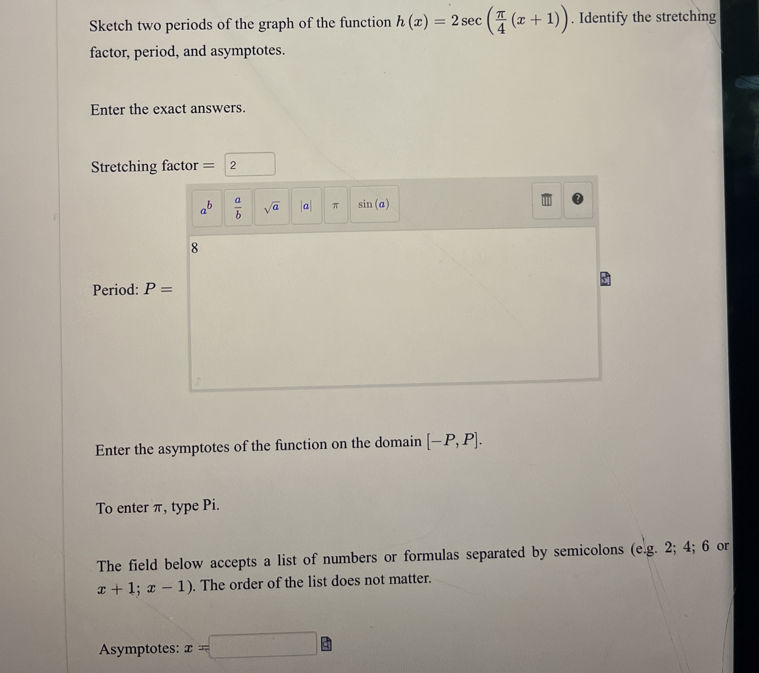 Solved Sketch two periods of the graph of the function | Chegg.com