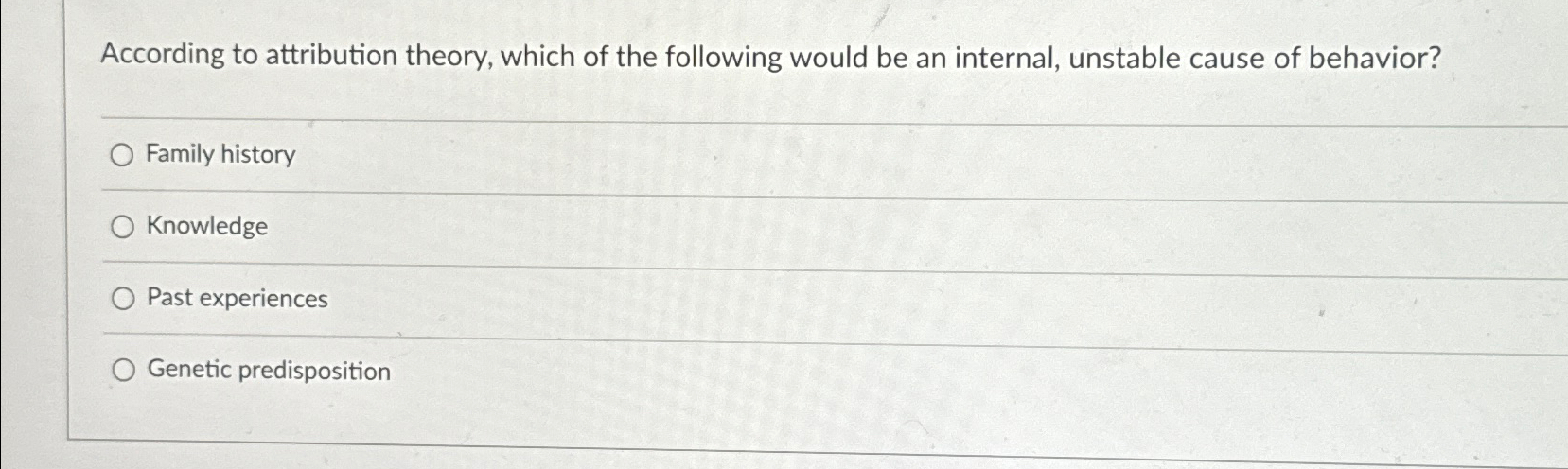 Solved According to attribution theory, which of the | Chegg.com