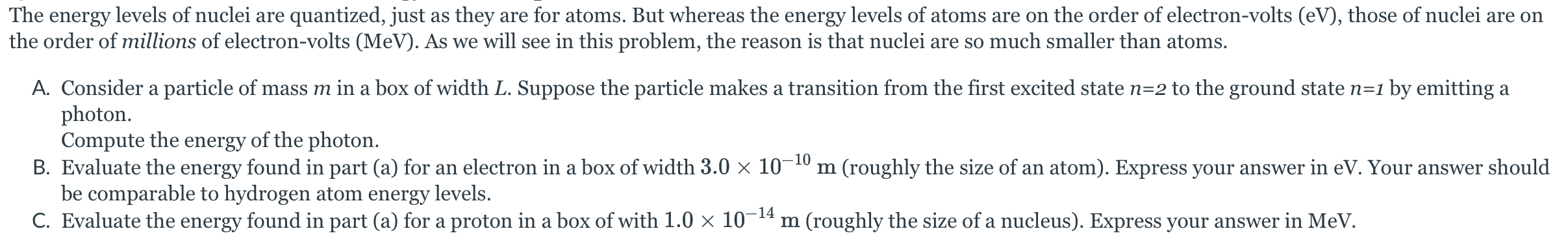 Solved The energy levels of nuclei are quantized, just as | Chegg.com