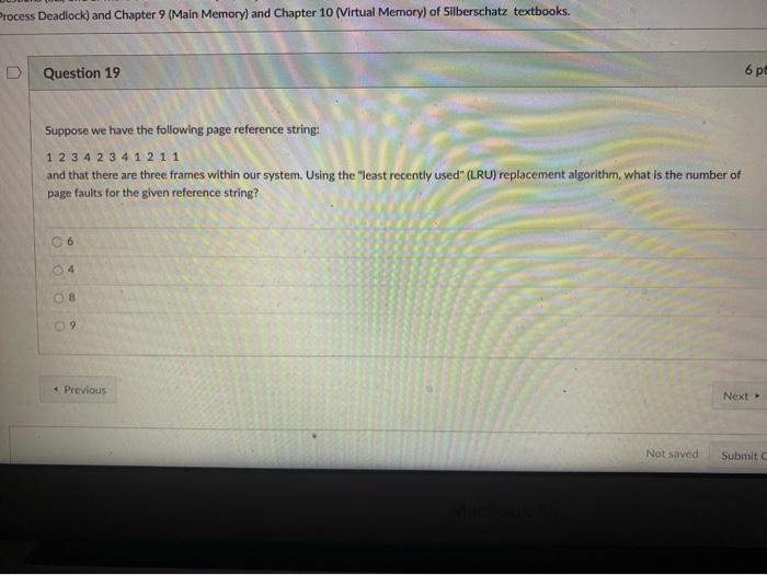 Solved Question 19 6 pts Suppose we have the following page | Chegg.com