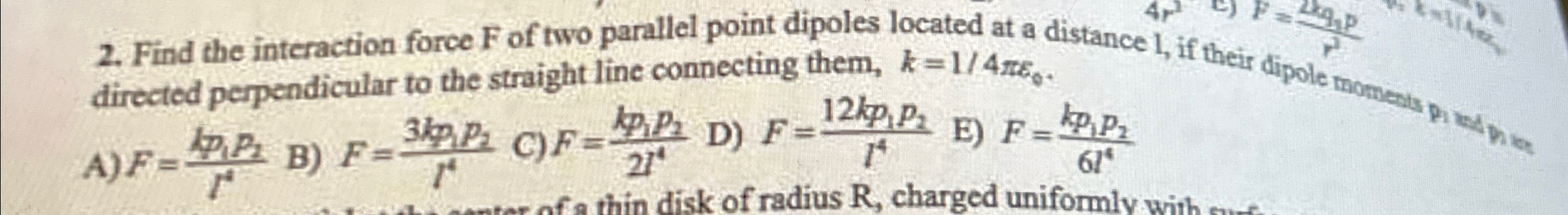 Solved Find the interaction force F ﻿of two parallel point | Chegg.com