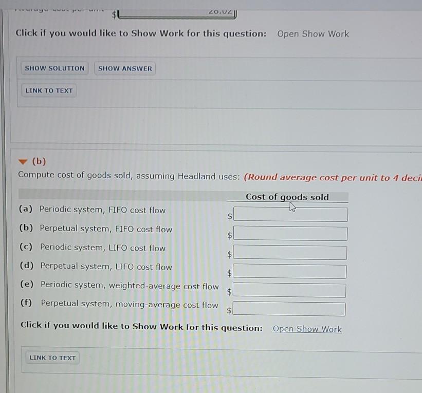 Solved Problem S-6 (Part Level Submission) Headland Company | Chegg.com