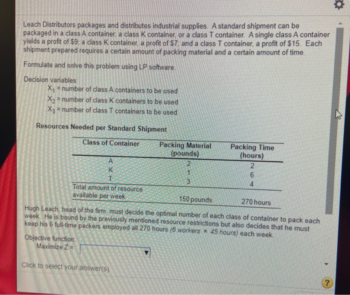 Solved Leach Distributors packages and distributes | Chegg.com