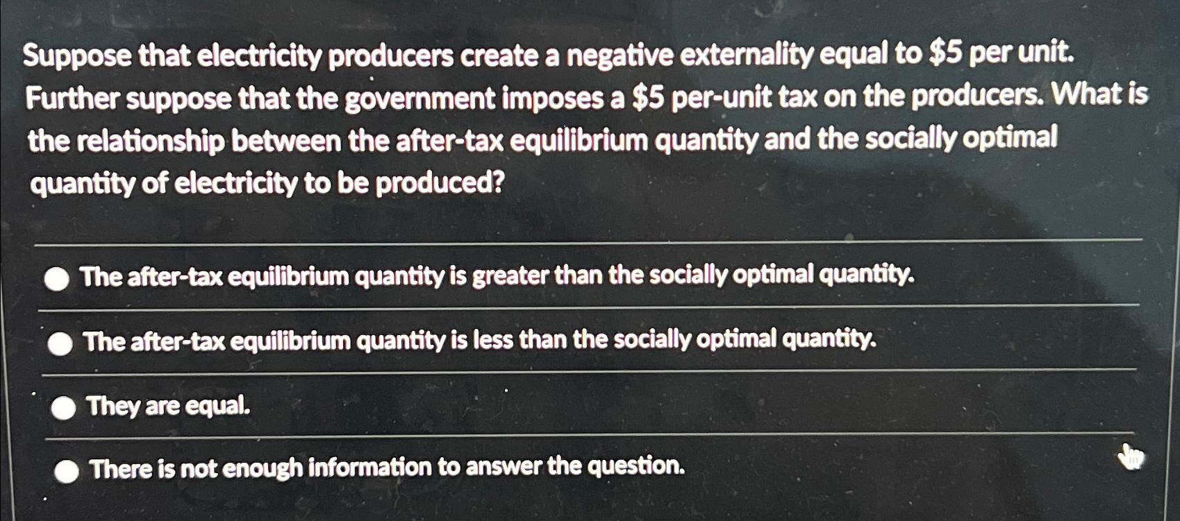 Solved Suppose that electricity producers create a negative | Chegg.com
