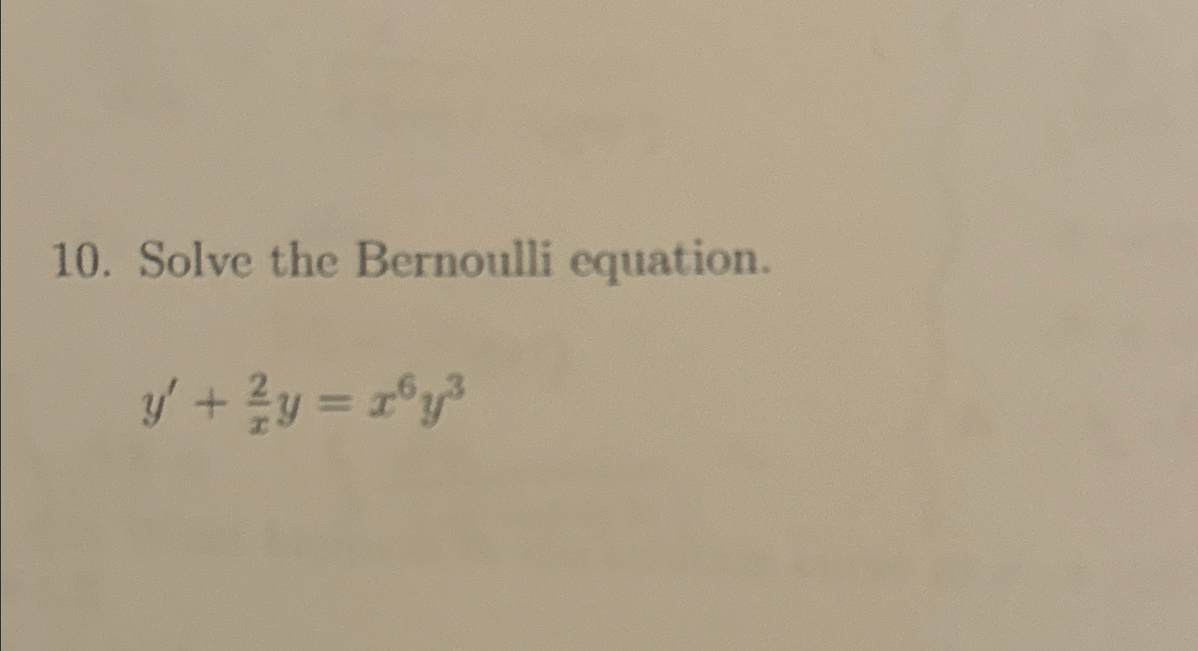 Solved Solve the Bernoulli equation.y'+2xy=x6y3 | Chegg.com
