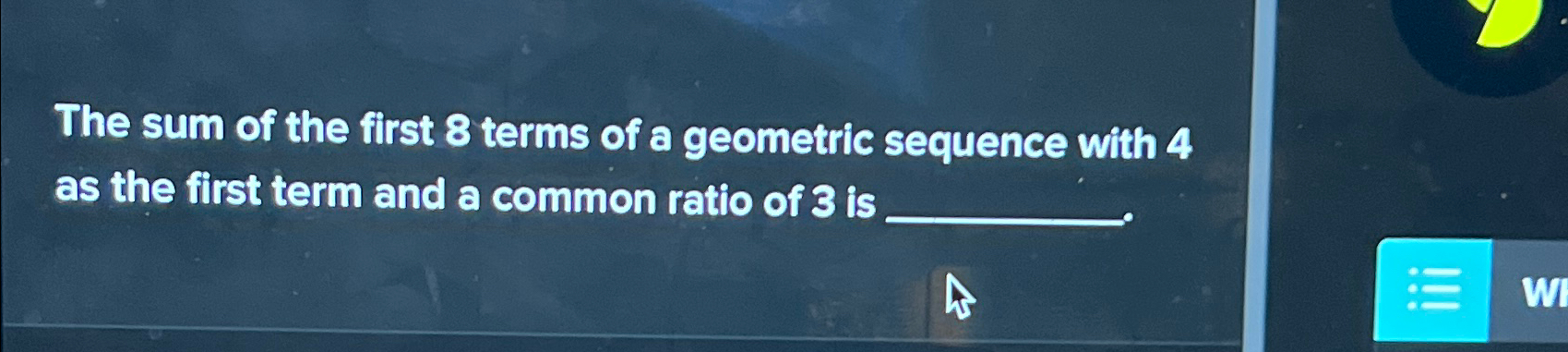 Solved The Sum Of The First 8 ﻿terms Of A Geometric Sequence
