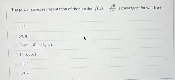 Solved The power series representation of the function | Chegg.com