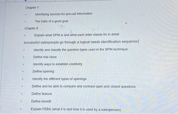 Solved Chapter 7 Identifying sources for pre-call | Chegg.com
