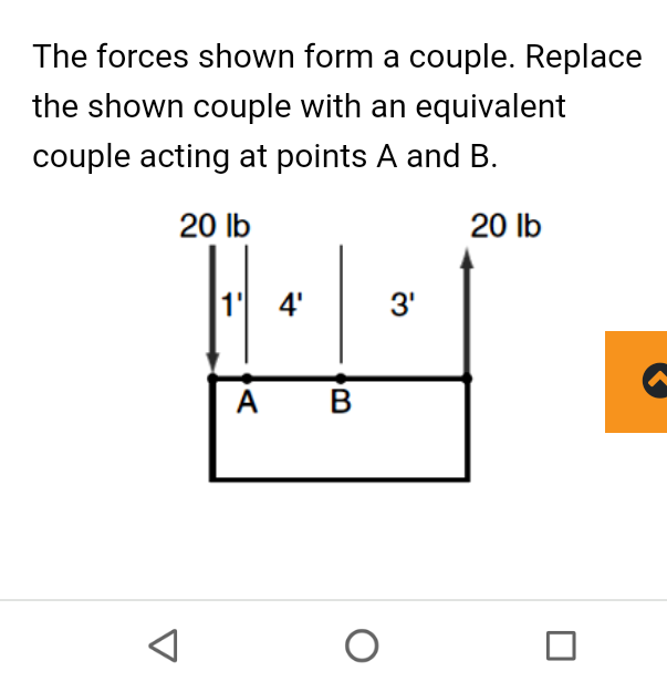 Solved The forces shown form a couple. Replace the shown | Chegg.com