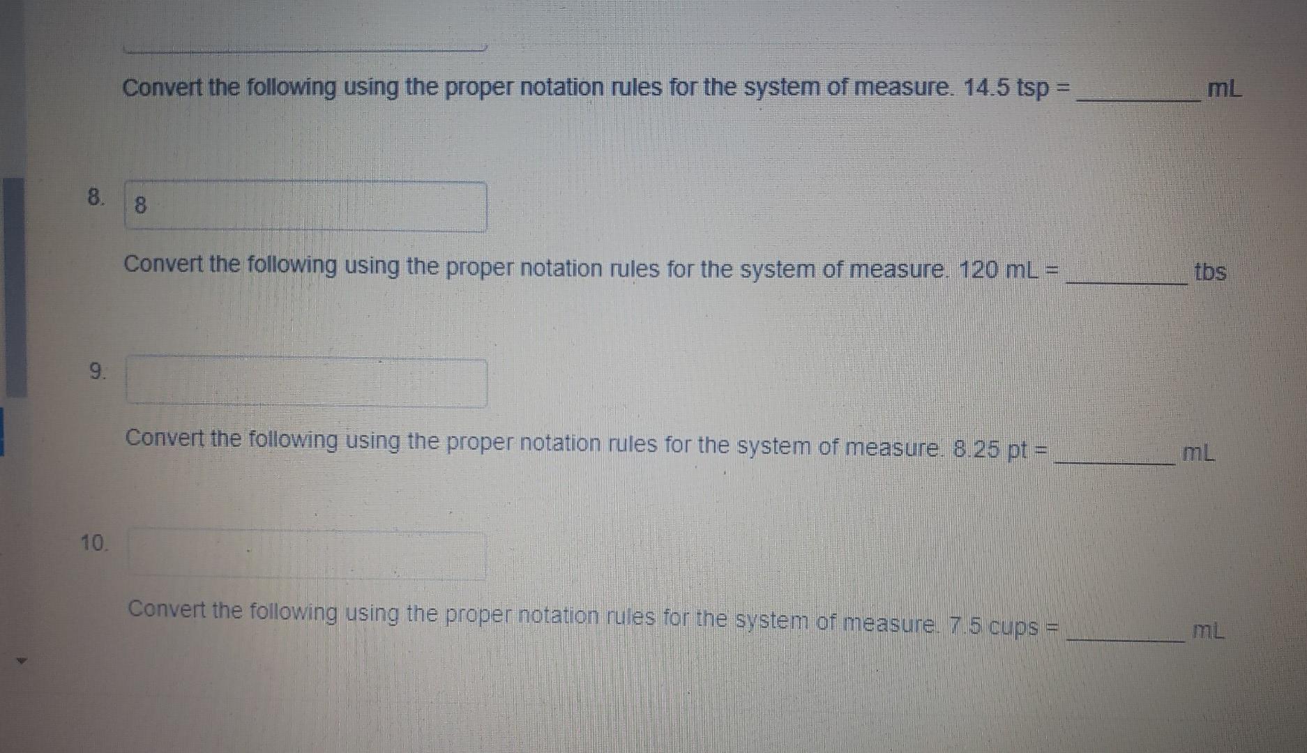 Solved Convert the following using the proper notation rules | Chegg.com