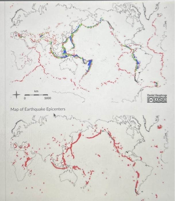 Solved Map of Volcanic Activity Examine the two maps above | Chegg.com