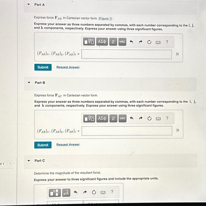 Solved Express force FAB in Cartesian vector form. (Figure | Chegg.com