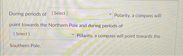 Solved During periods of [Select) Polarity, a compass will | Chegg.com