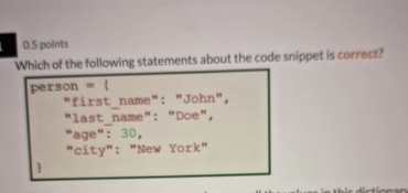 Solved 0.5 ﻿pointsWhich of the following statements about | Chegg.com