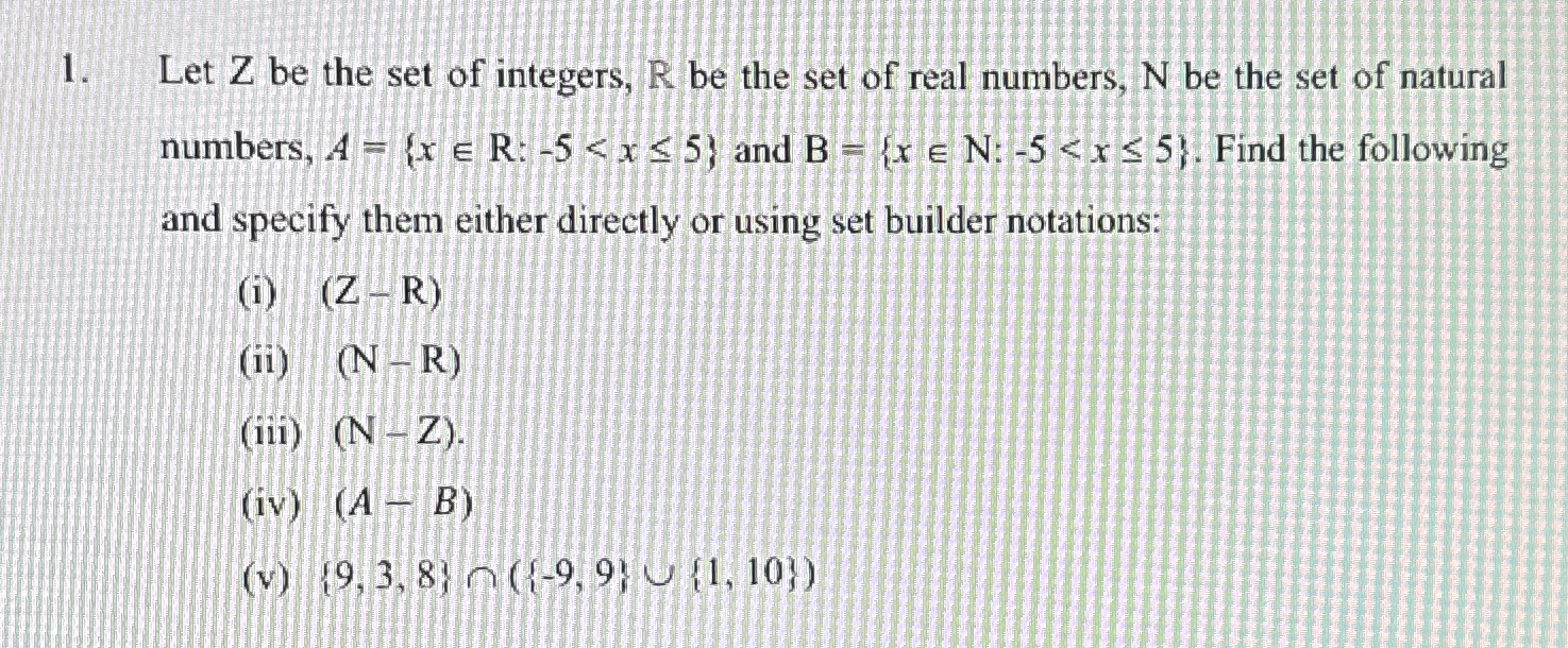 Solved Let Z be the set of integers, R ﻿be the set of real | Chegg.com