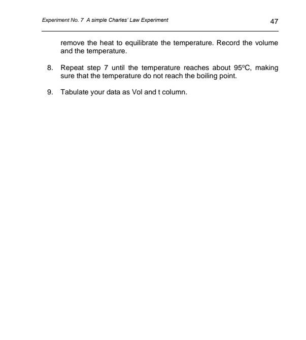 Solved LABORATORY EXPERIMENT 3 Charles Law Experiment [1] | Chegg.com