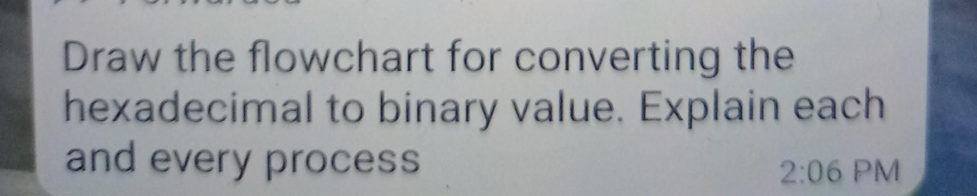 Solved Draw the flowchart for converting the hexadecimal to | Chegg.com