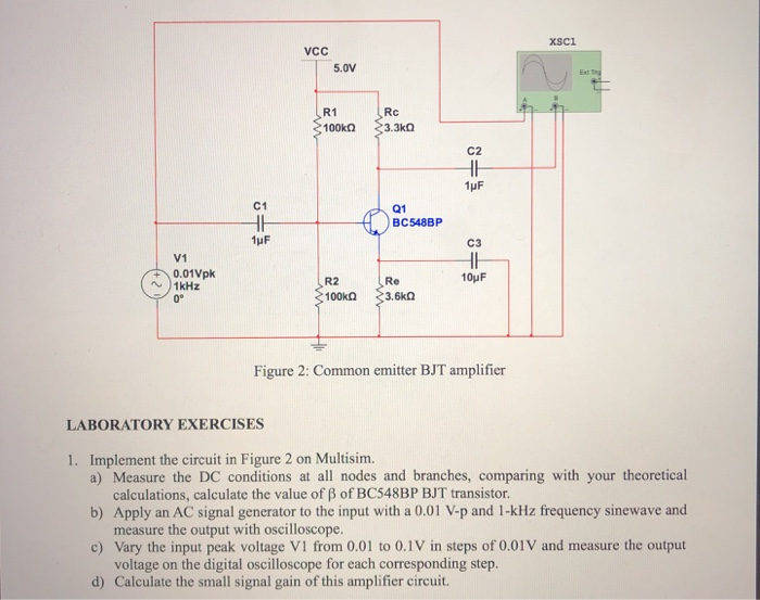 Solved xsci VCC 5.0V Exte R1 100k Rc 33.3k C2 HH 1F C1 Q1 HH | Chegg.com