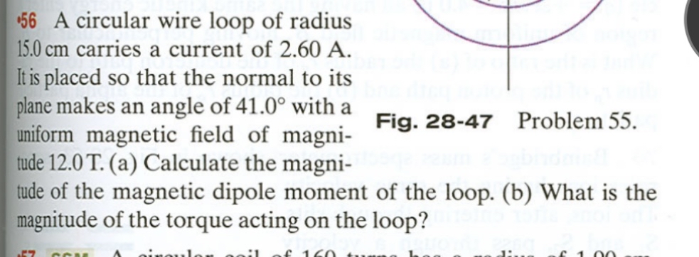 Solved 56 ﻿A circular wire loop of radius15.0 ﻿cm carries a | Chegg.com