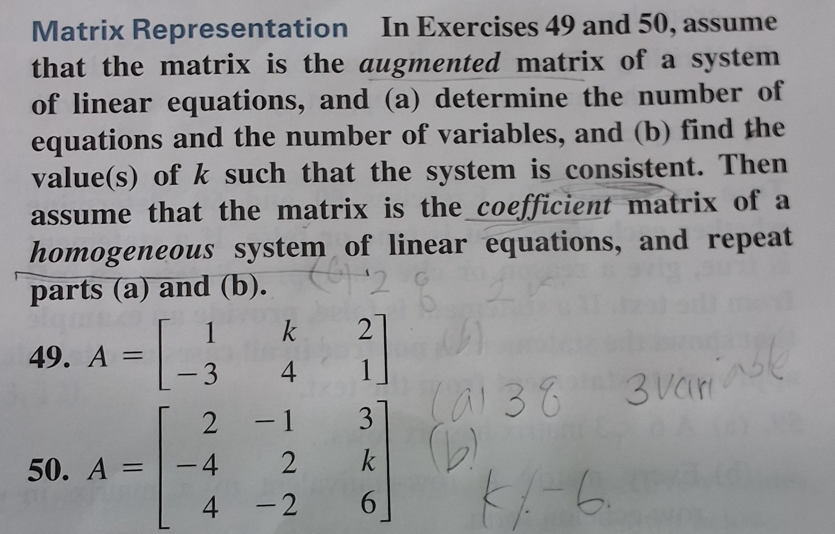 Solved Matrix Representation In Exercises 49 ﻿and 50, | Chegg.com