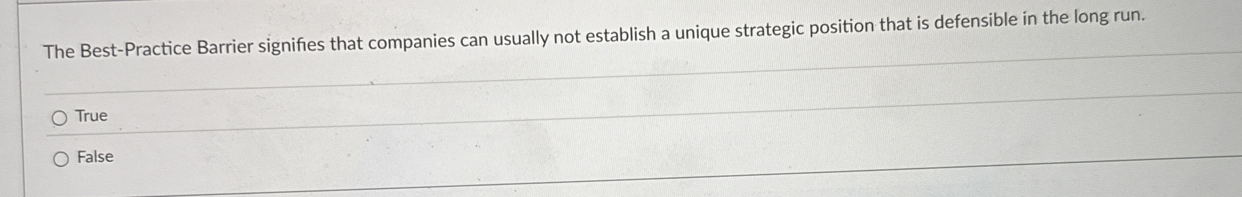 Solved The Best-Practice Barrier signifies that companies | Chegg.com