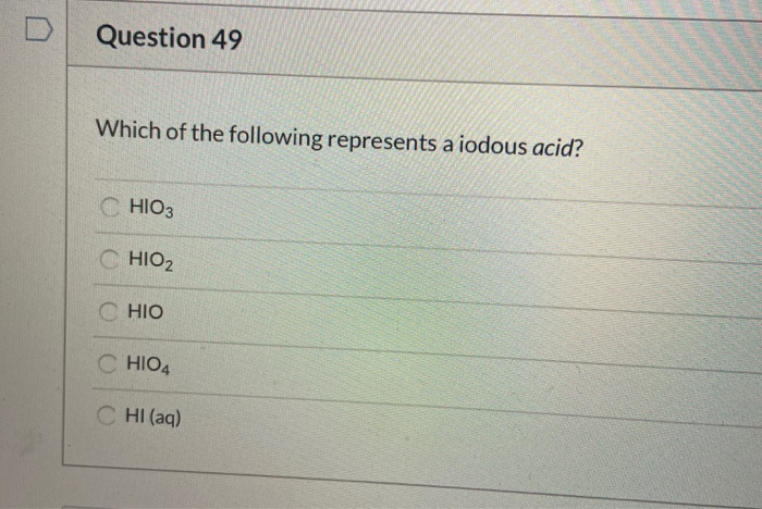 Solved Question 49 Which of the following represents a | Chegg.com