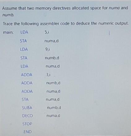 Solved Assume that two memory directives allocated space for | Chegg.com