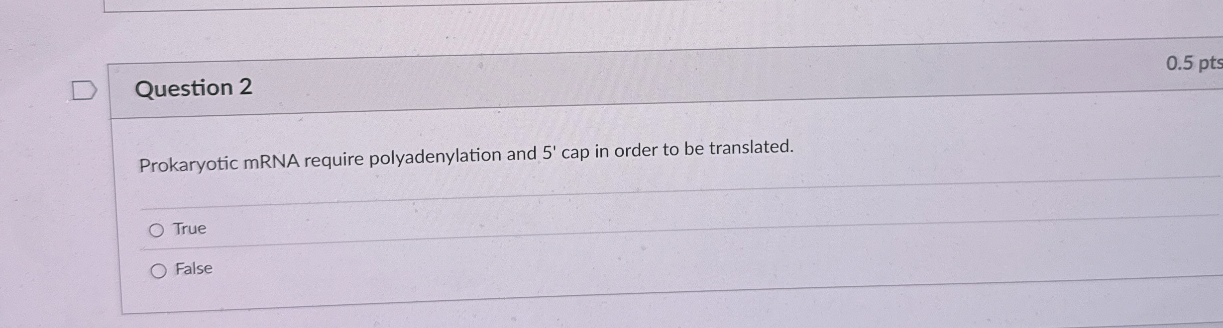 Solved Question 20.5 ﻿ptsProkaryotic mRNA require | Chegg.com
