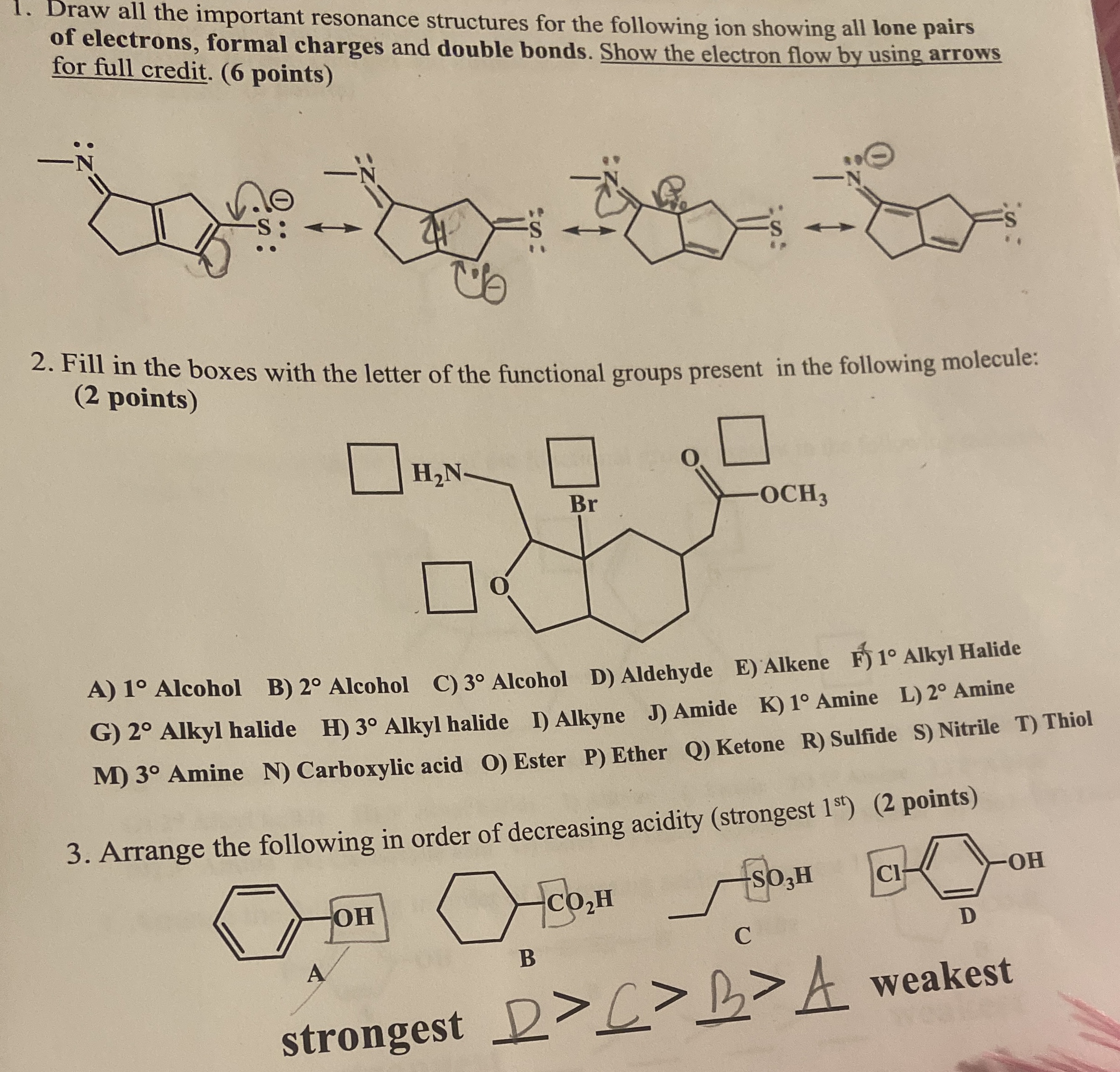 Solved Draw all the important resonance structures for the | Chegg.com