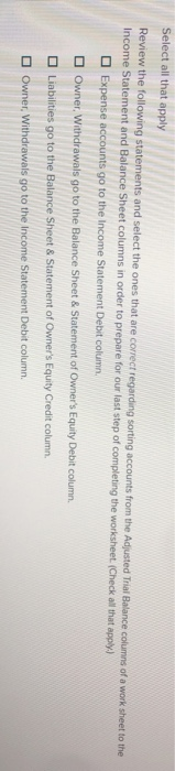 Solved Select all that apply Review the following statements | Chegg.com