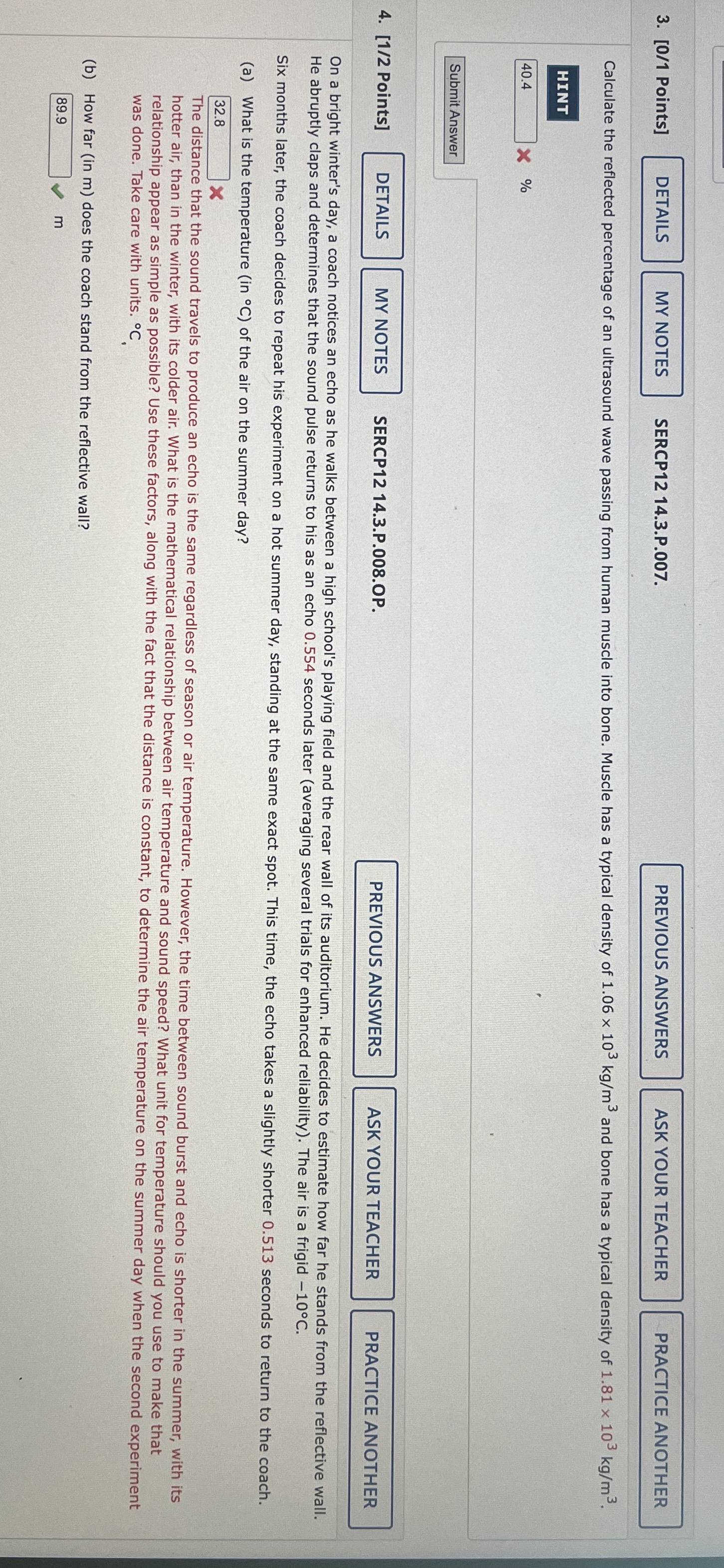 Solved Points]SERCP12 14.3.P.007.Calculate the reflected | Chegg.com