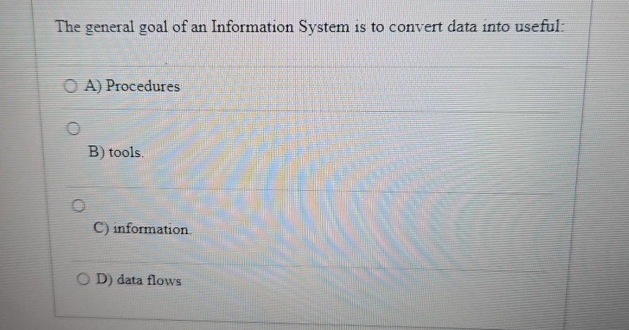 Solved The general goal of an Information System is to | Chegg.com