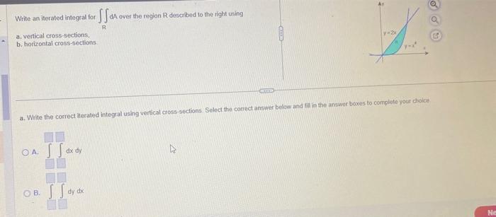 Solved Write an iterated integral for ∬R dA over the region | Chegg.com