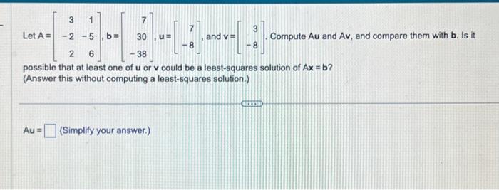 Solved Let \\( A=\\left[\\begin{array}{rr}3 & 1 \\\\ -2 & -5 | Chegg.com