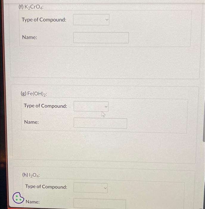 Solved (c) Au2 S3 : Type of Compound: Name: (d) Au2 S : Type | Chegg.com