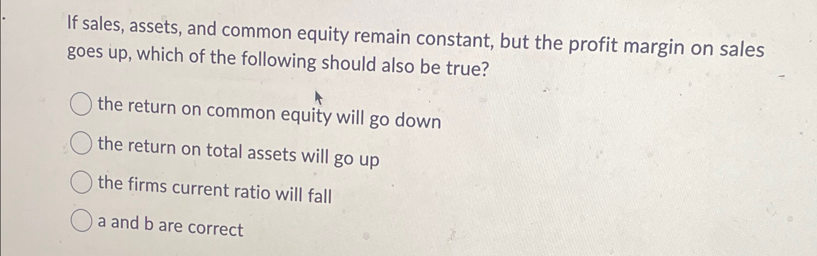 Solved If sales, assets, and common equity remain constant, | Chegg.com