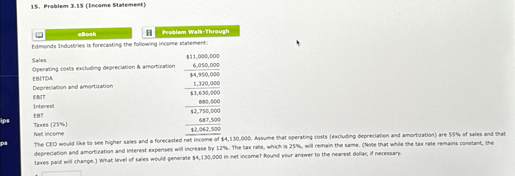 Solved Problem 3.15 (Income Statement)Edmonds Industries is | Chegg.com