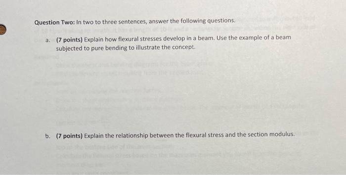 Solved Question Two: In two to three sentences, answer the | Chegg.com Solved Question Two: In two to three sentences, answer the | Chegg.com