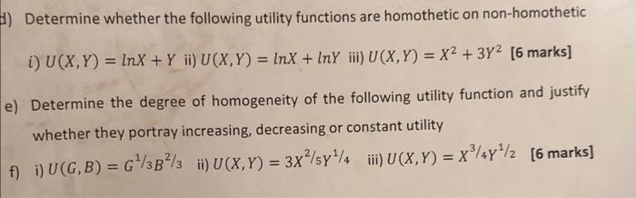 Solved Determine whether the following utility functions are | Chegg.com